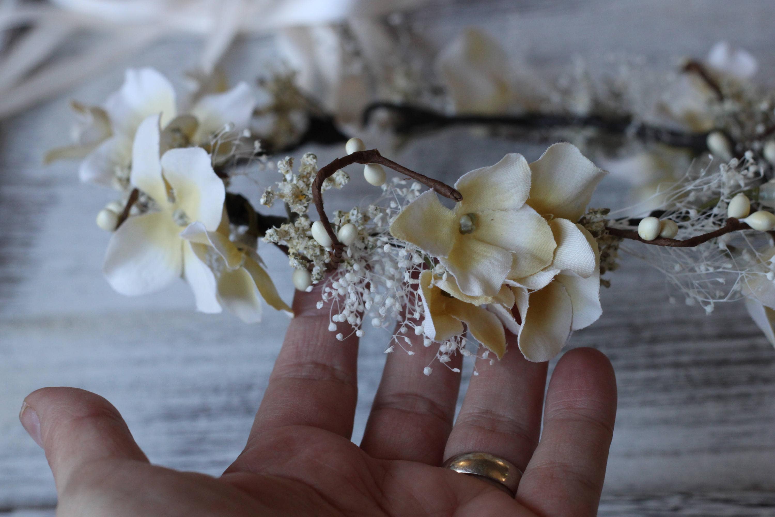 Ivory Boho Floral Crown Wedding Boho Accessories - Etsy
