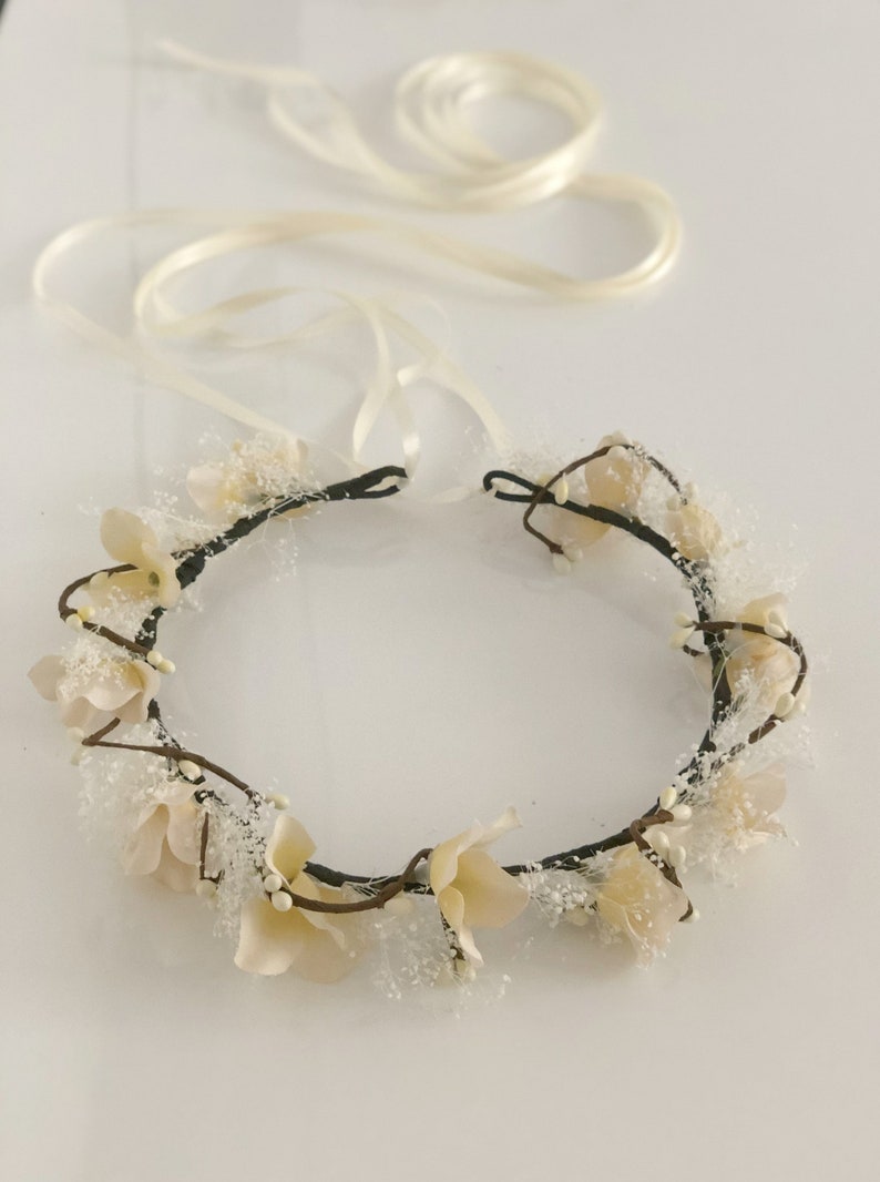 Ivory Boho Floral Crown Wedding Boho Accessories - Etsy