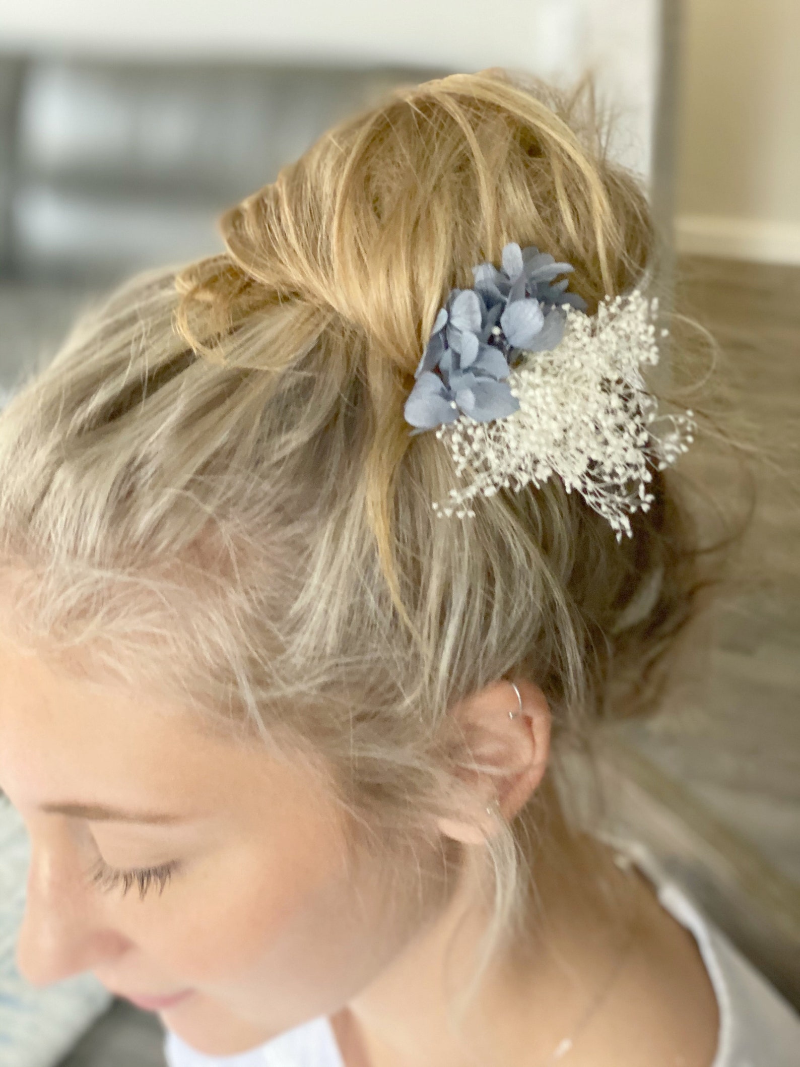 White Wedding Hair Pins Bridal White Hair Pins Blue Hair - Etsy