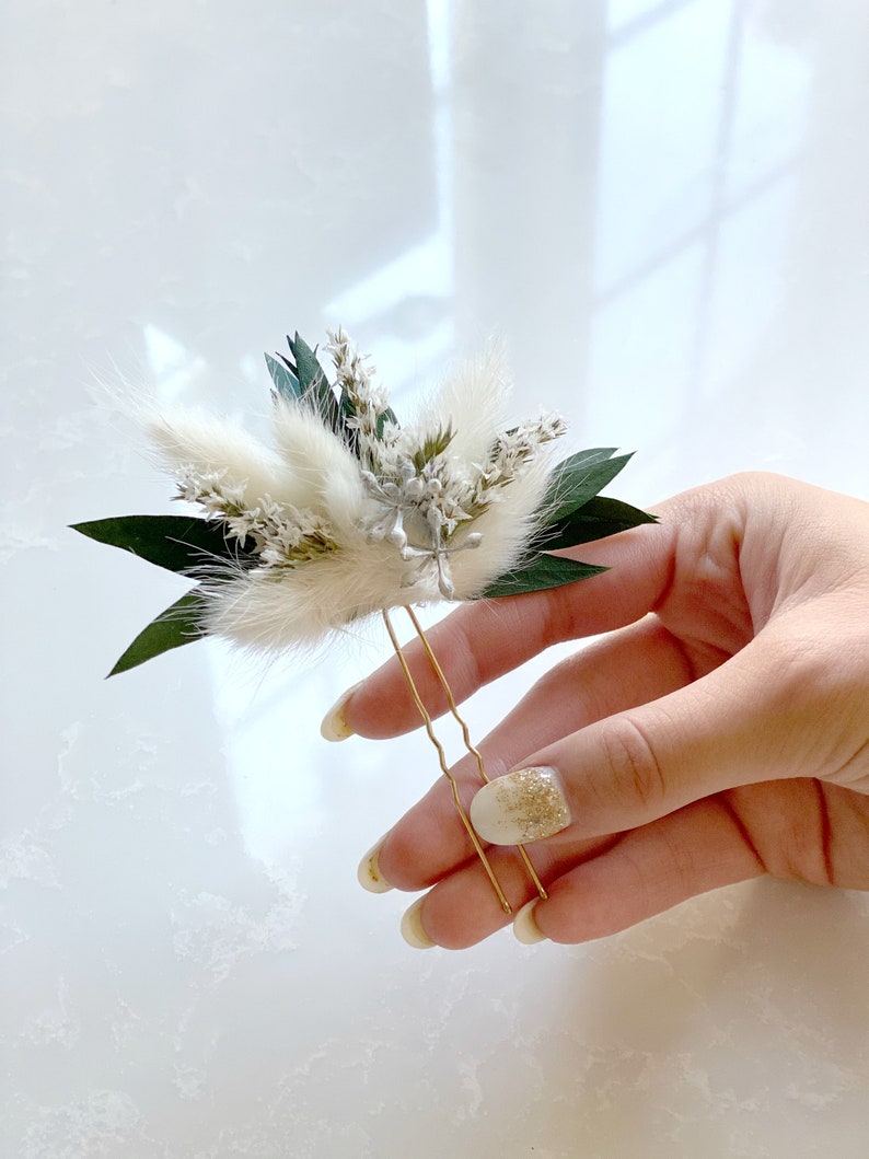 White Wedding Hair Pins Bridal White Hair Pins Ivory Hair - Etsy