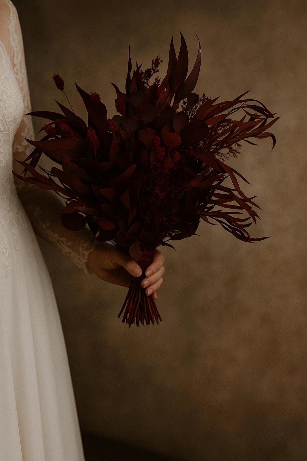 Rust Burgundy Dried Flower Bridal Bouquet – Autumn Wedding Bouquet - Etsy