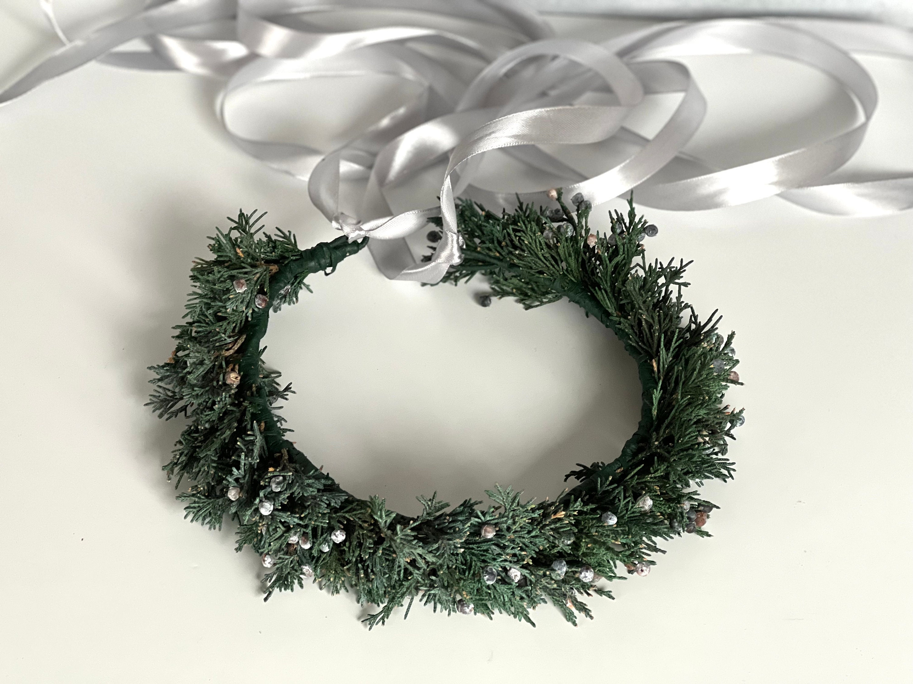 Winter Wedding Floral Crown-preserved Juniper Crown | Etsy