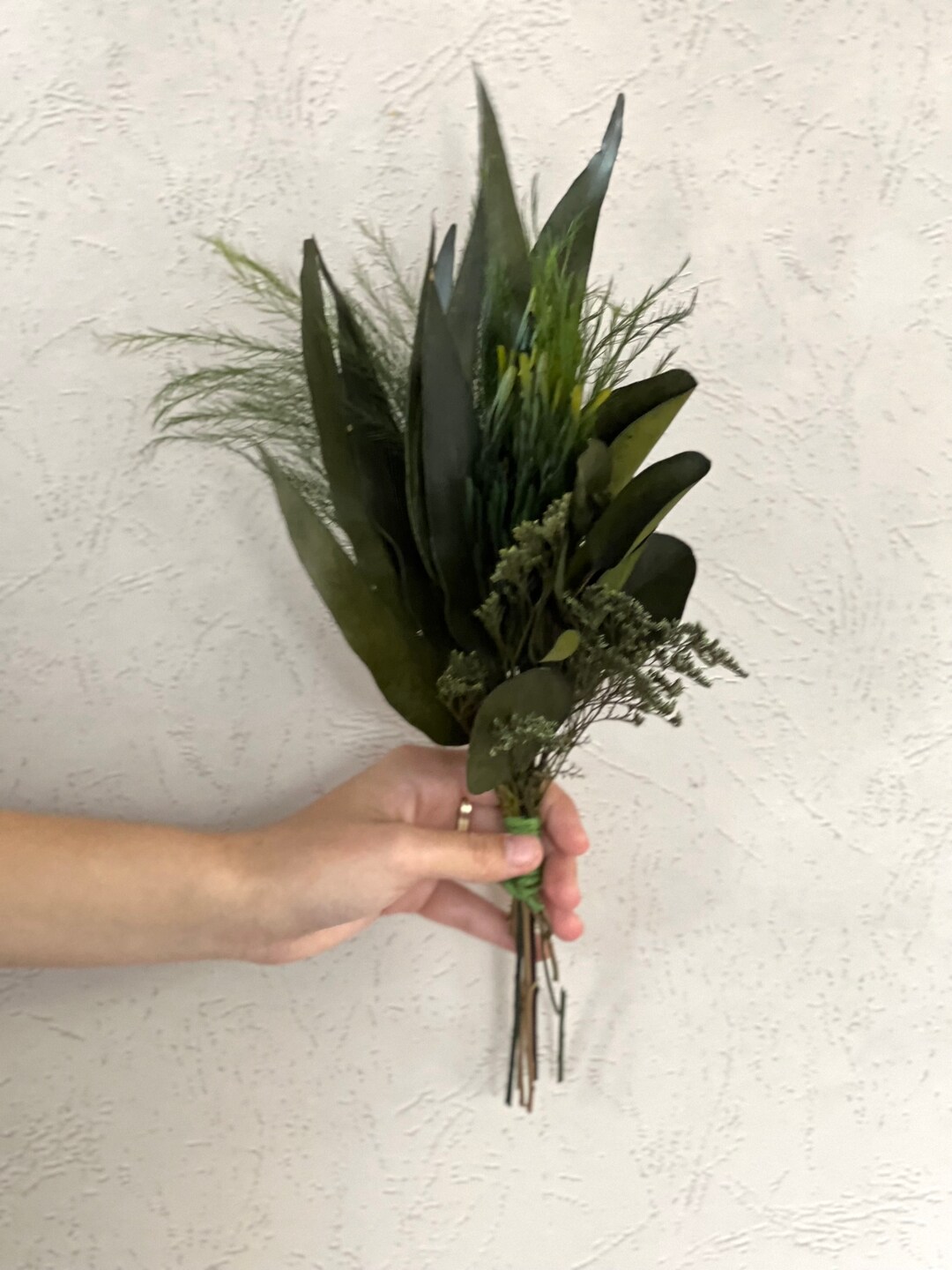Green Preserved Eucalyptus and Fern Boquet-wedding Bouqet-preserved ...