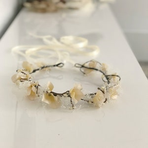 Ivory Boho Floral Crown, Wedding Boho Accessories - Etsy