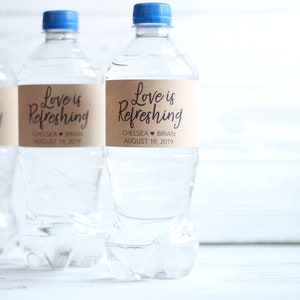 Love is Refreshing - Wedding Water Bottle Labels, Wedding Welcome Bag ...