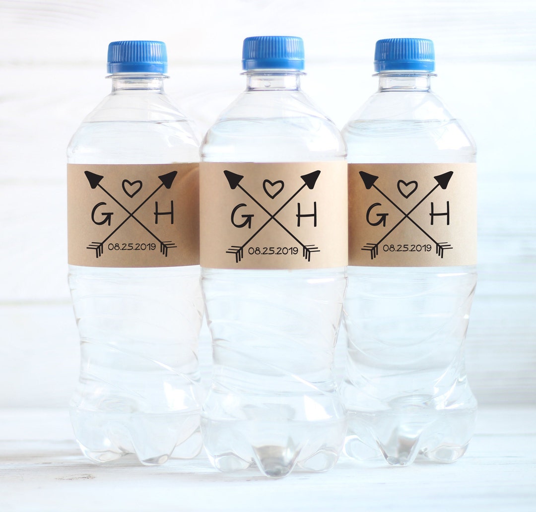 Arrows and Heart - Wedding Water Bottle Labels, Wedding Welcome Bag ...