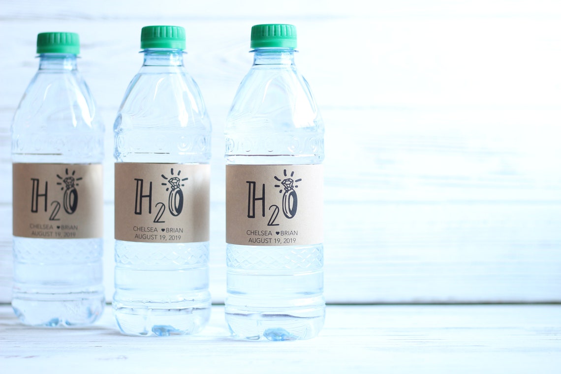 H2O Wedding Ring Wedding Water Bottle Labels Wedding | Etsy