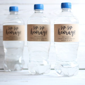 Sip, Sip, Hooray - Wedding Water Bottle Labels, Wedding Welcome Bag ...