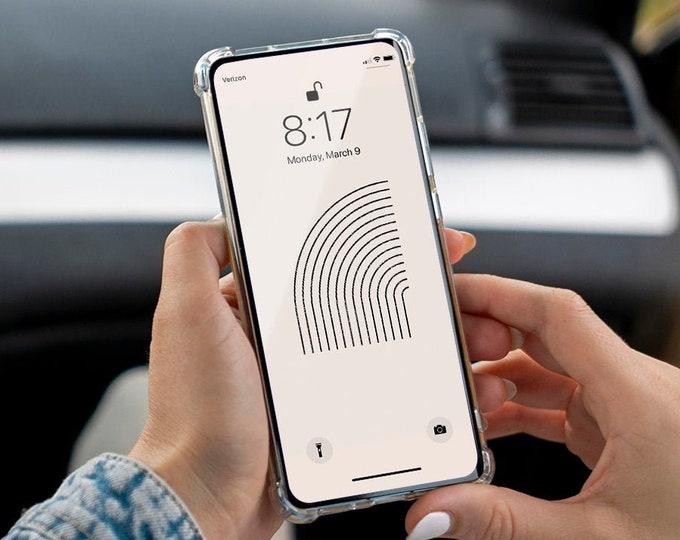 Digital Wallpaper Midnight Pop Designs Minimalist Art Modern Rainbow ...