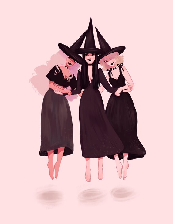 Witch Coven Illustration Art Print Etsy
