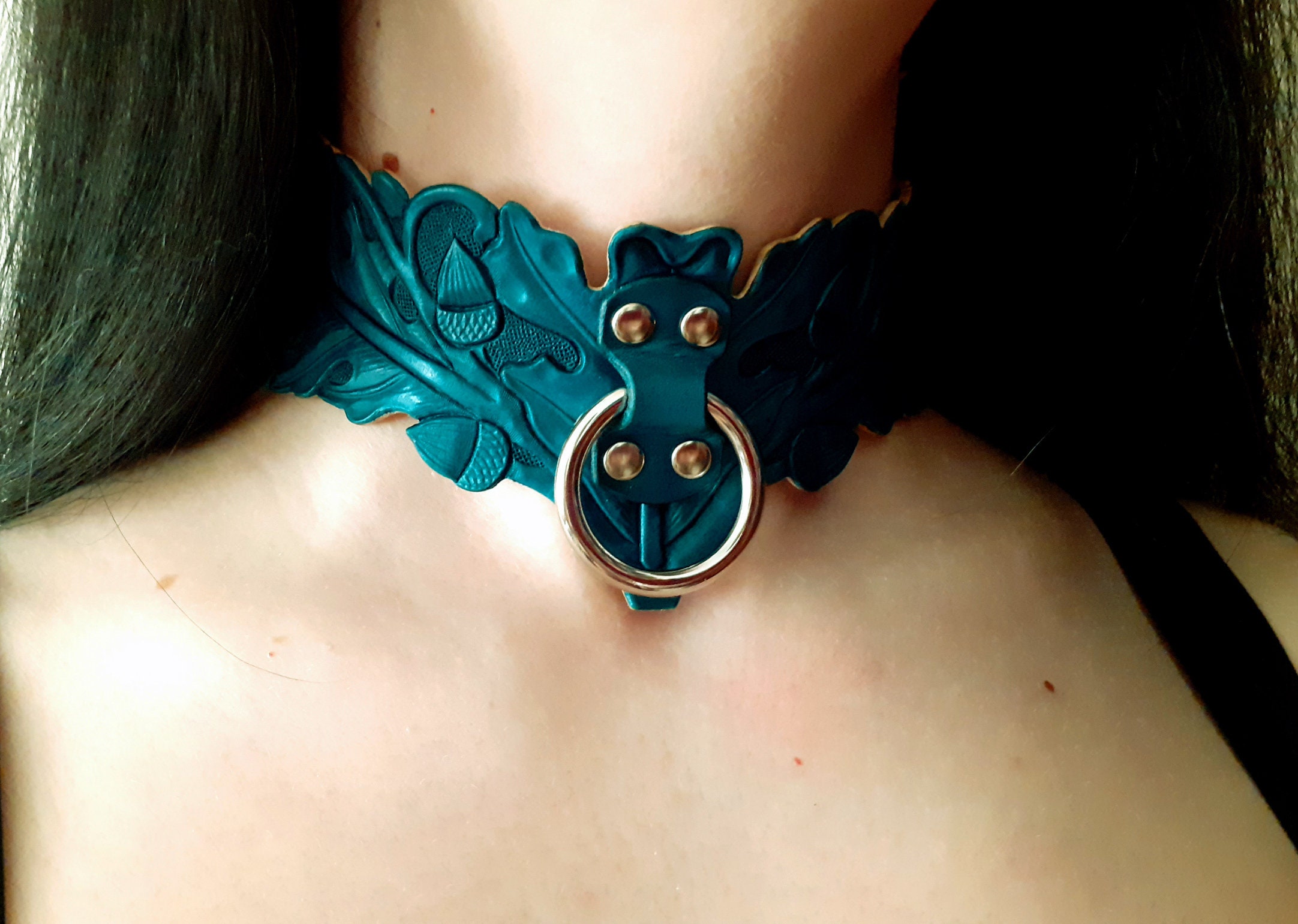 Bondage leather collar bdsm for women slave collar for men | Etsy