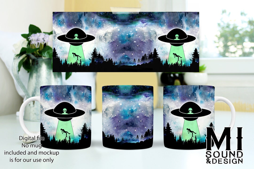 Alien Coffee Mug Wrap, Alien Sublimation Coffee Mug Wrap, 11 Oz Coffee ...