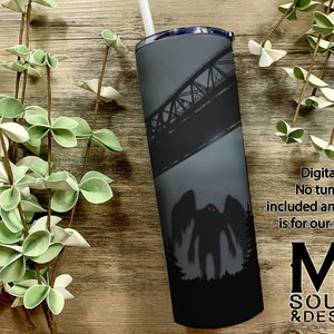 Mothman Tumbler, Mothman Tumbler Wrap, Cryptid Tumbler Wrap, Mothman ...