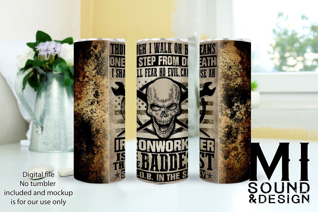 Iron Worker Tumbler Wrap, Iron Worker Sublimation Wrap, Man Tumbler ...