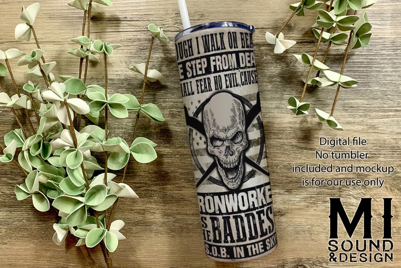 Iron Worker Tumbler Wrap, Iron Worker Sublimation Wrap, Man Tumbler ...