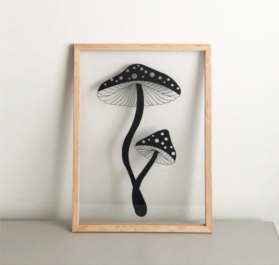Mushrooms Laser Cut Artwork Housewarming Gift Paper Art - Etsy