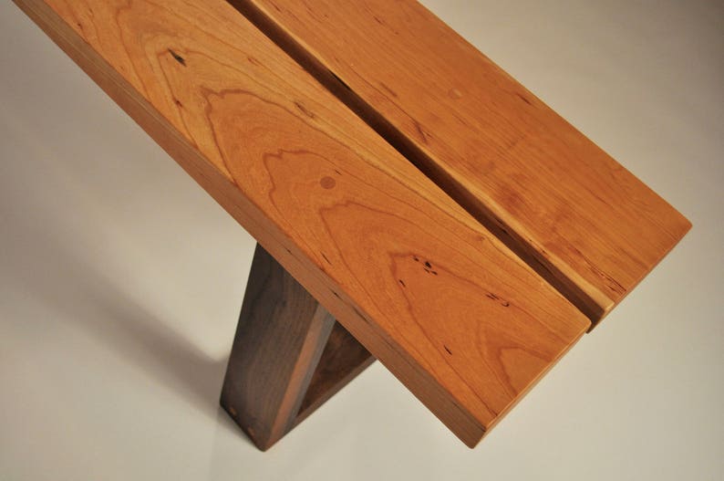 Trapezoid Modern Wood Bench - Etsy