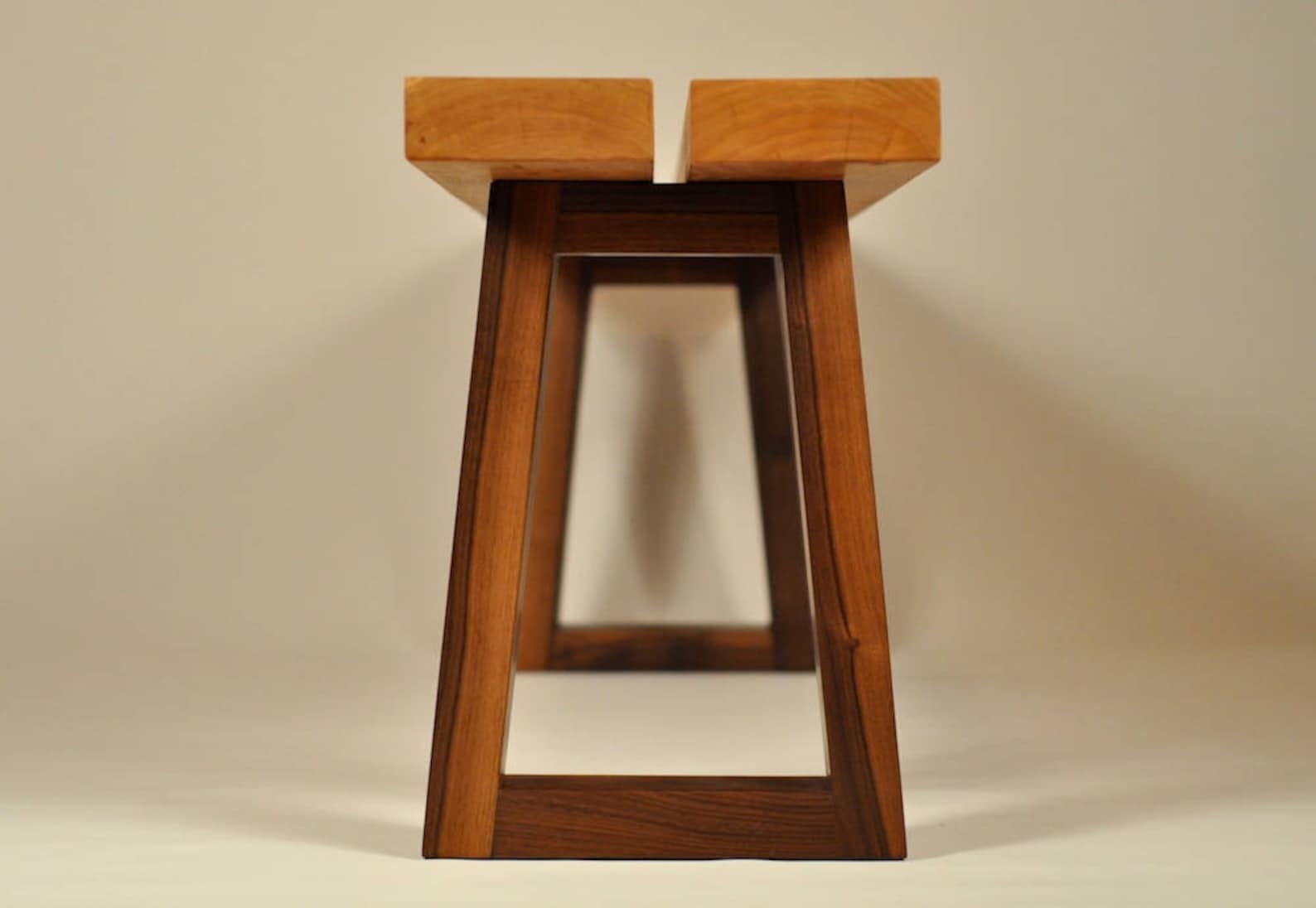 Trapezoid Modern Wood Bench - Etsy