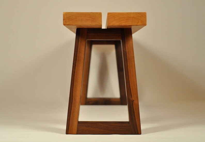 Trapezoid Modern Wood Bench - Etsy
