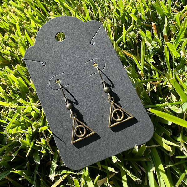 Gold Deathly Hallows Earrings - Etsy