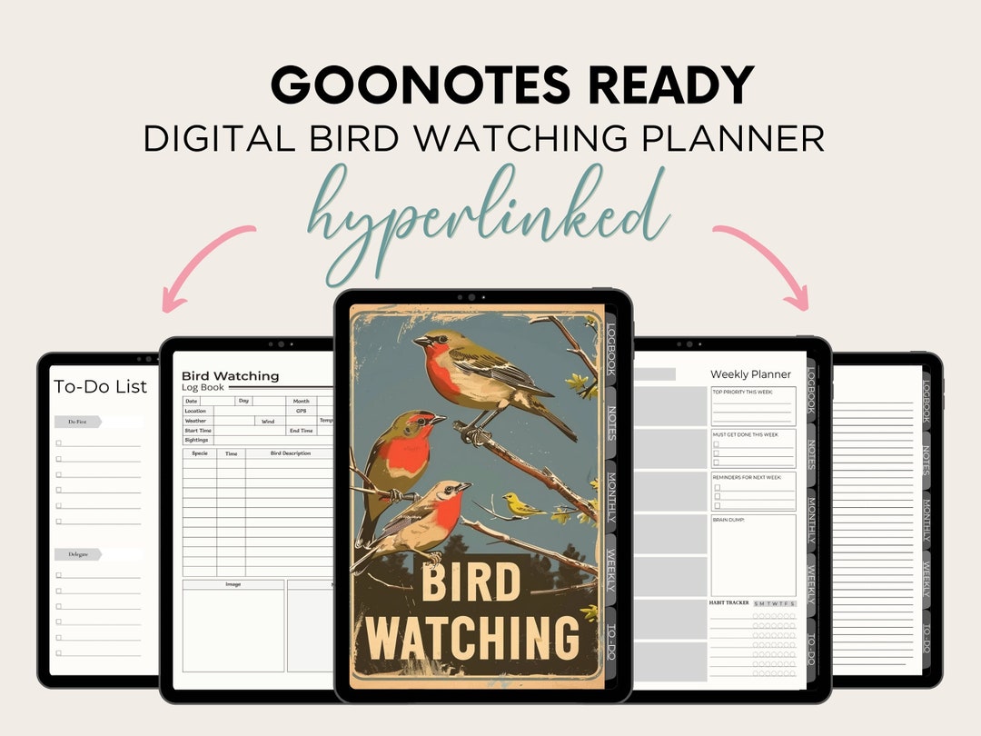 Birdwatching Journal, Goodnotes Ready, Bird Watching Logbook, Bird ...