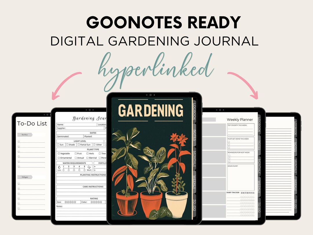 Gardening Journal, Goodnotes Ready, Plants Logbook, Growers Journal ...