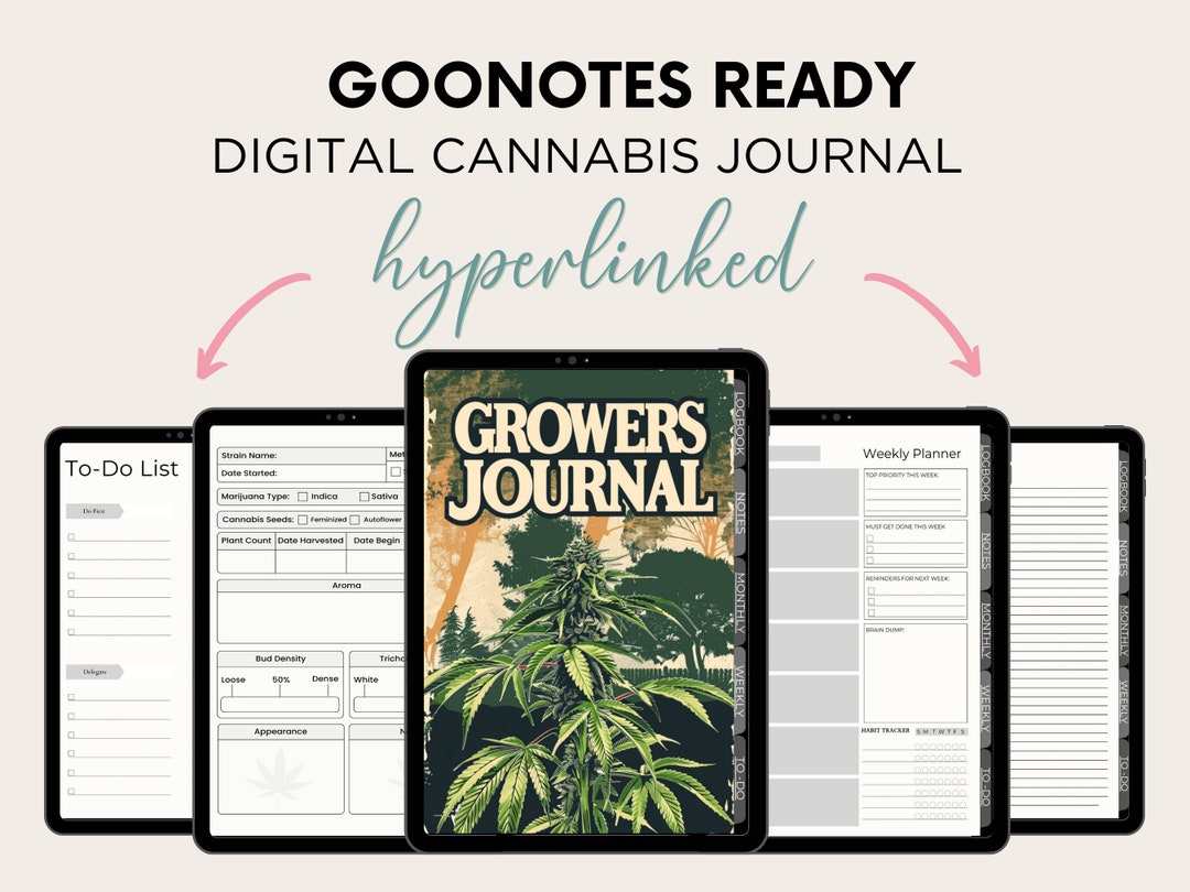 Cannabis Journal, Goodnotes Ready, Marijuana Logbook, Growers Journal ...