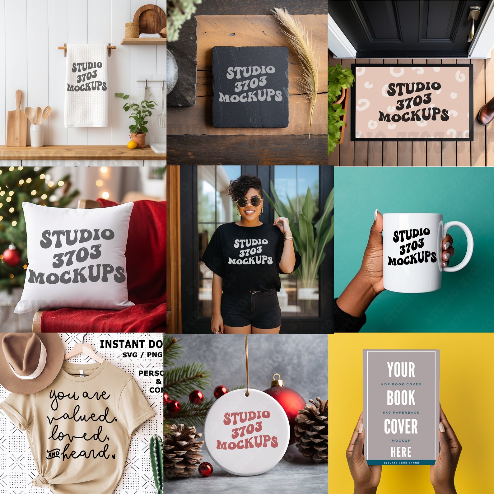 Square Slate Coaster Mockup, Styled Blank Black Coaster Mockup ...