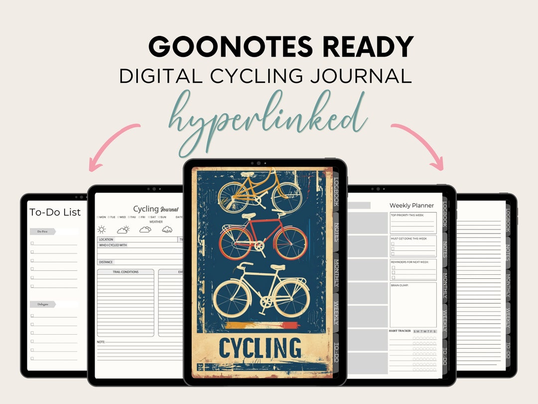 Cycling Planner, Goodnotes Ready, Cycling Logbook, Cycling Digital ...