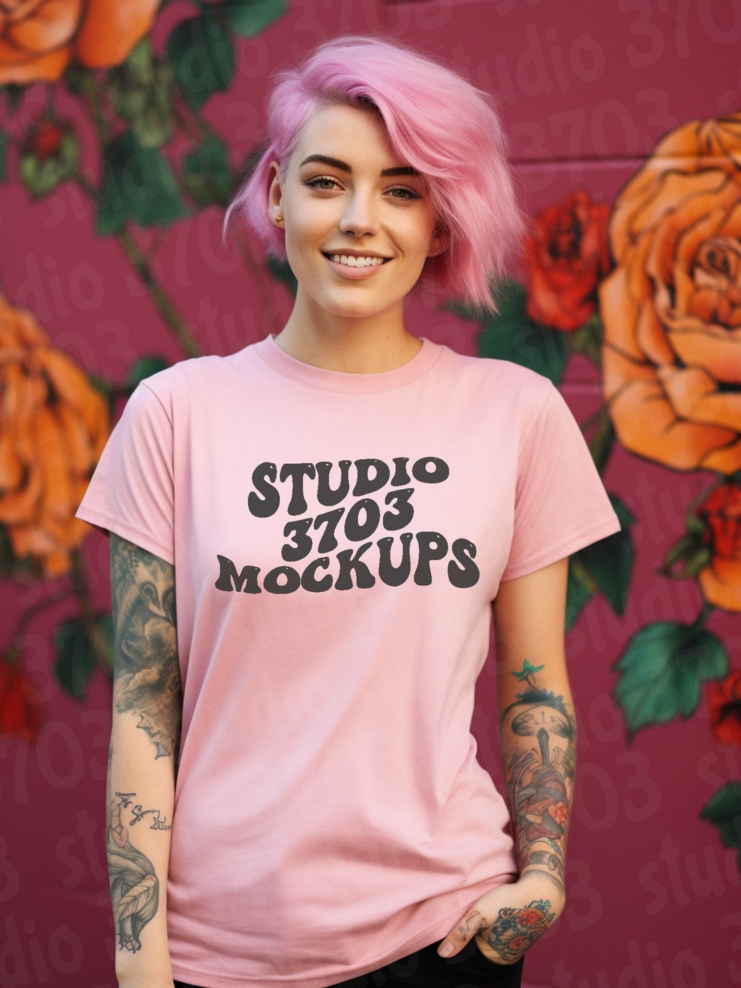 Bella Canvas 3001 Pink Mockup, Tshirt Mockup, Bella Shirt Mockup, Model ...