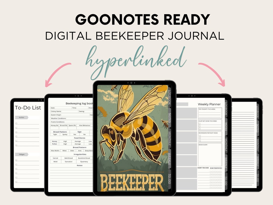 Beekeeper Logbook, Goodnotes Planner, Bee Journal, Beekeeping Journal ...