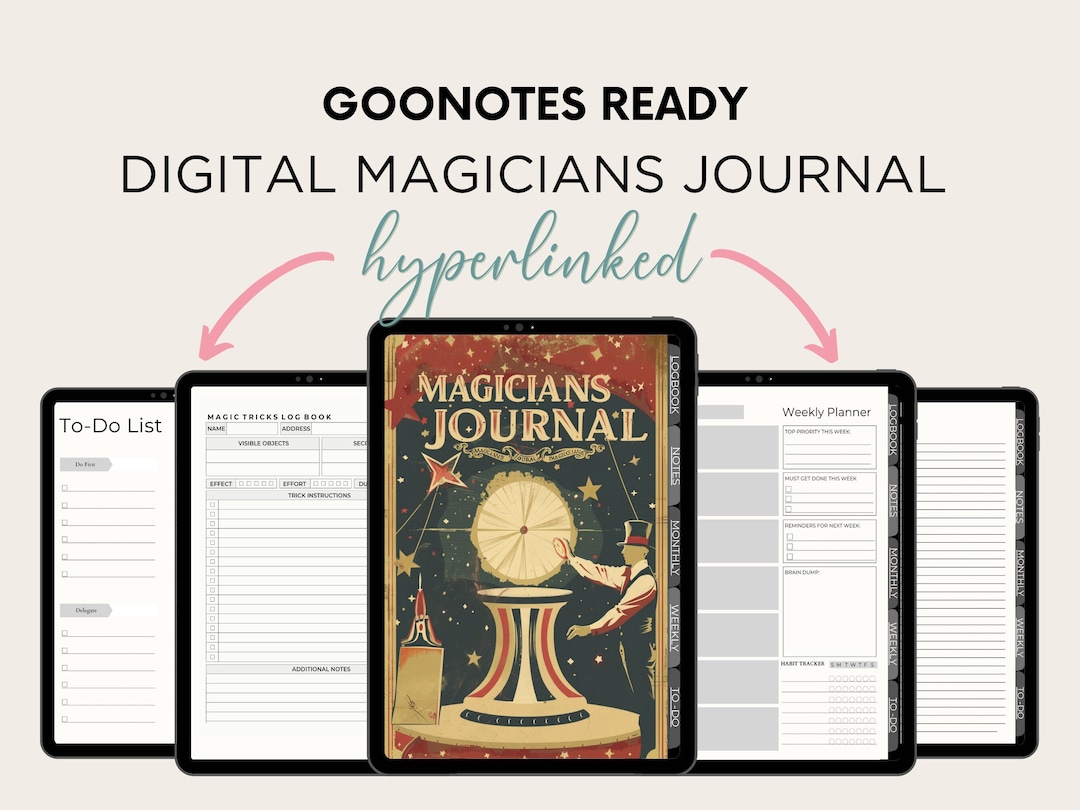 Magician Journal, Goodnotes Ready, Magic Trick Logbook, Magic Trick ...