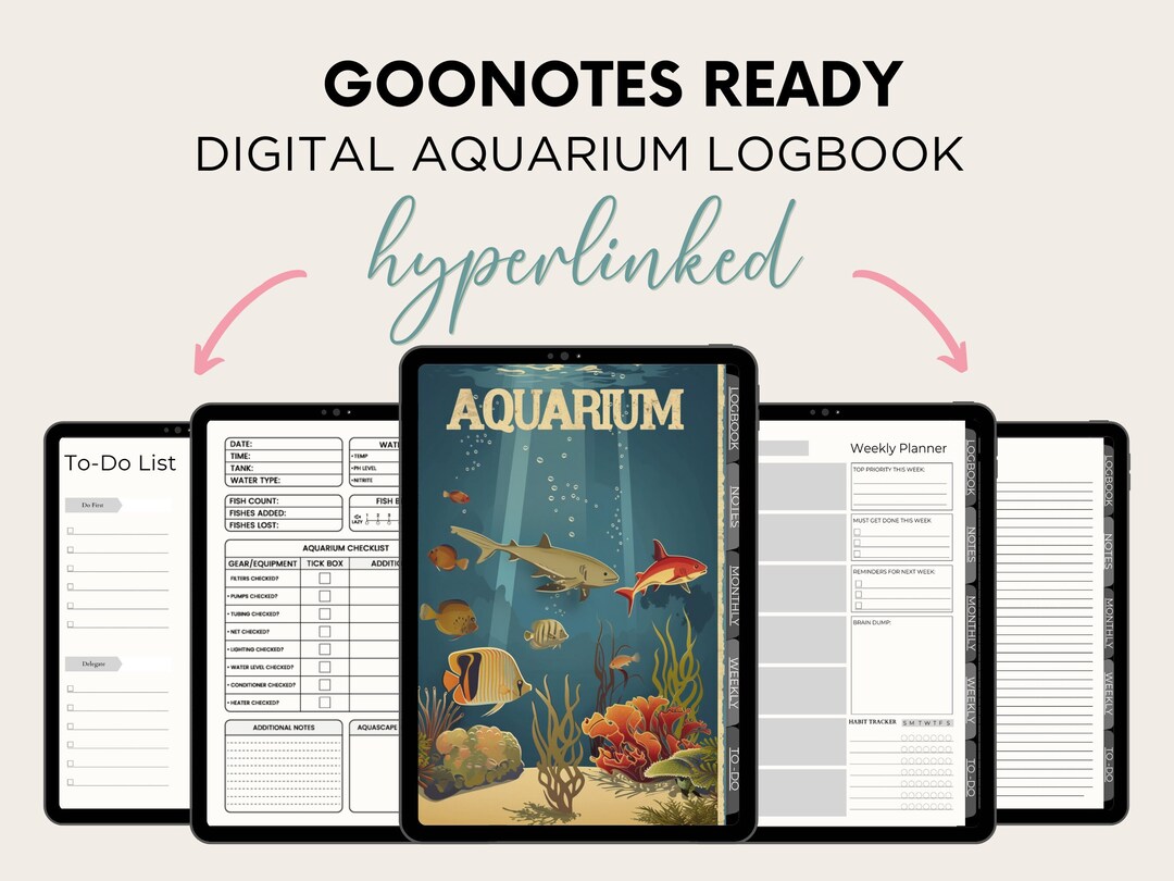 Aquarium Journal, Goodnotes Ready, Aquarium Logbook, Aquarium Digital ...