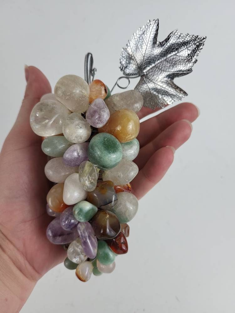 Vintage Semi Precious Polished Stone Grapes Bunch Agate - Etsy