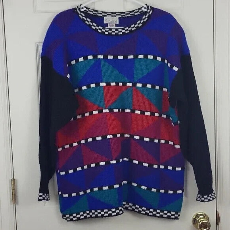 90s Colorful Sweater - Etsy