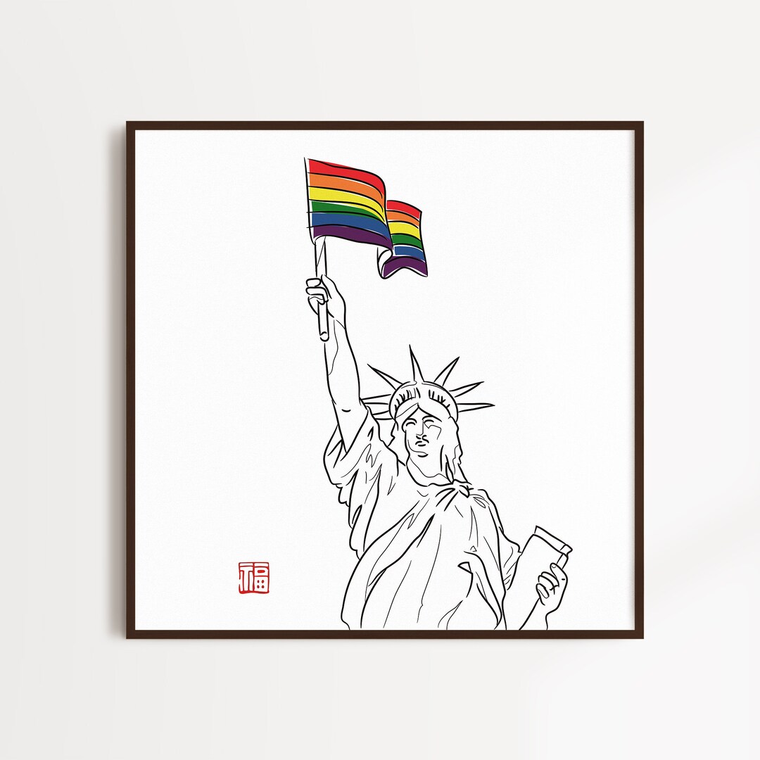 Rainbow Flag Rainbow Printable Wall Art Statue Of Liberty Pride