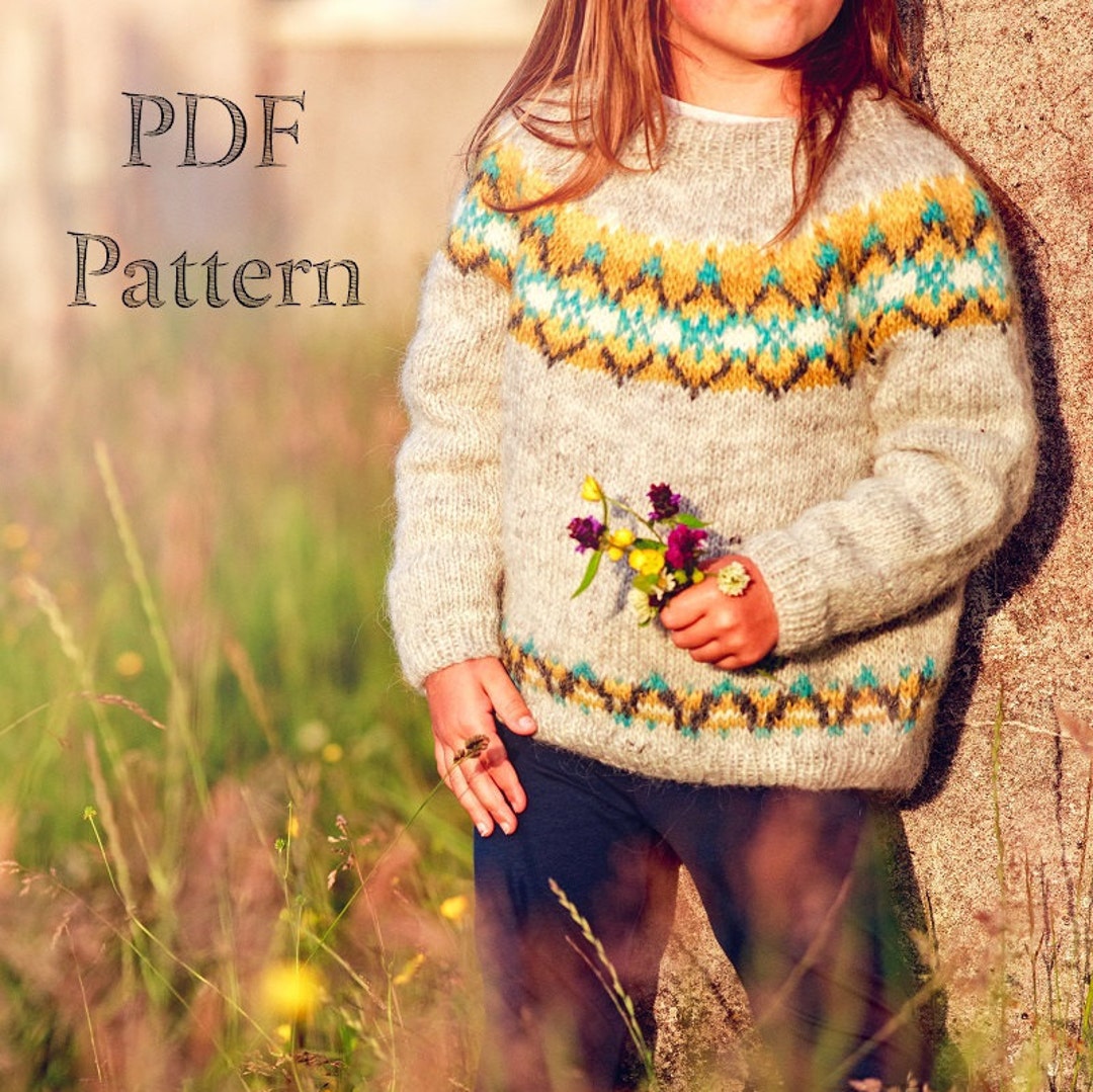 Knitting PATTERN // Child's Icelandic Sweater, Downloadable PDF ...