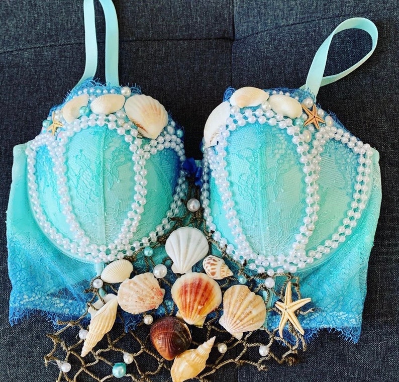 Seashell Mermaid Bra/halloween Orders Must Be Submitted Before 10-21 ...