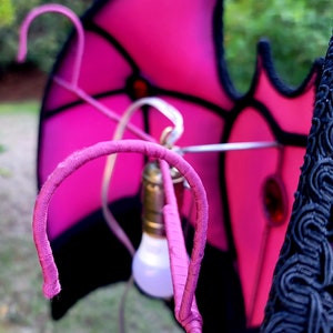 Bat Victorian Lampshade Bed Lamp, Open Back With Hooks for Headboard or ...