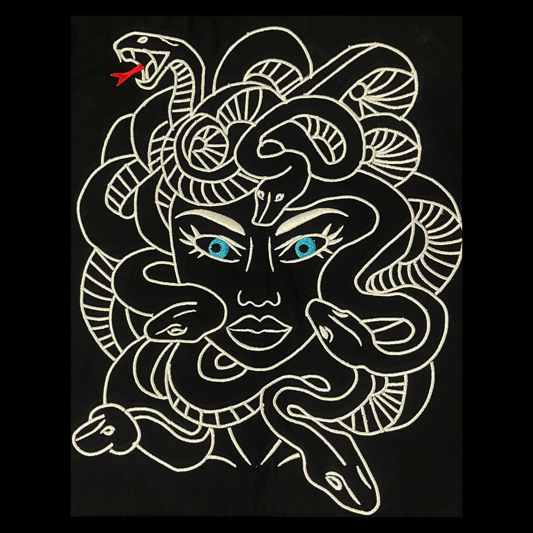 Medusa Snake Head Embroidery Design Mythology Machine Embroidery Design ...