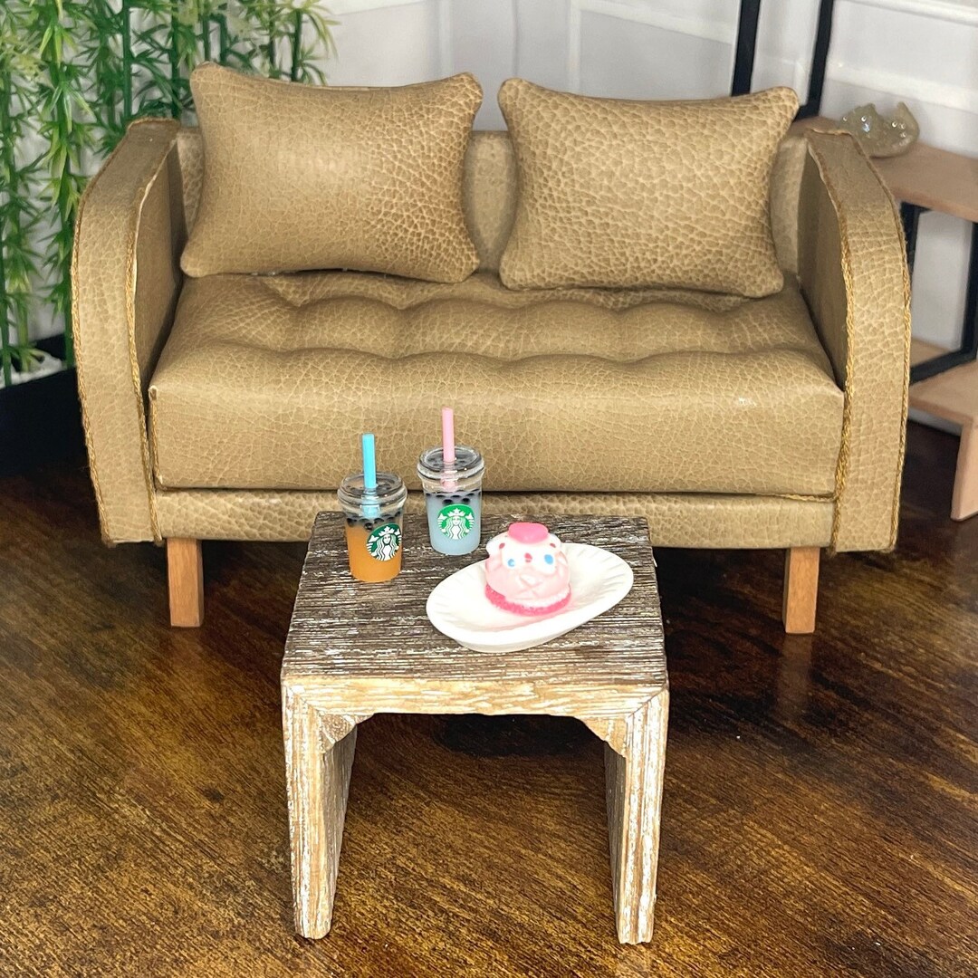 Mini Boba Tea Set With Dessert and Tray for Dolls, Miniature Food Set ...