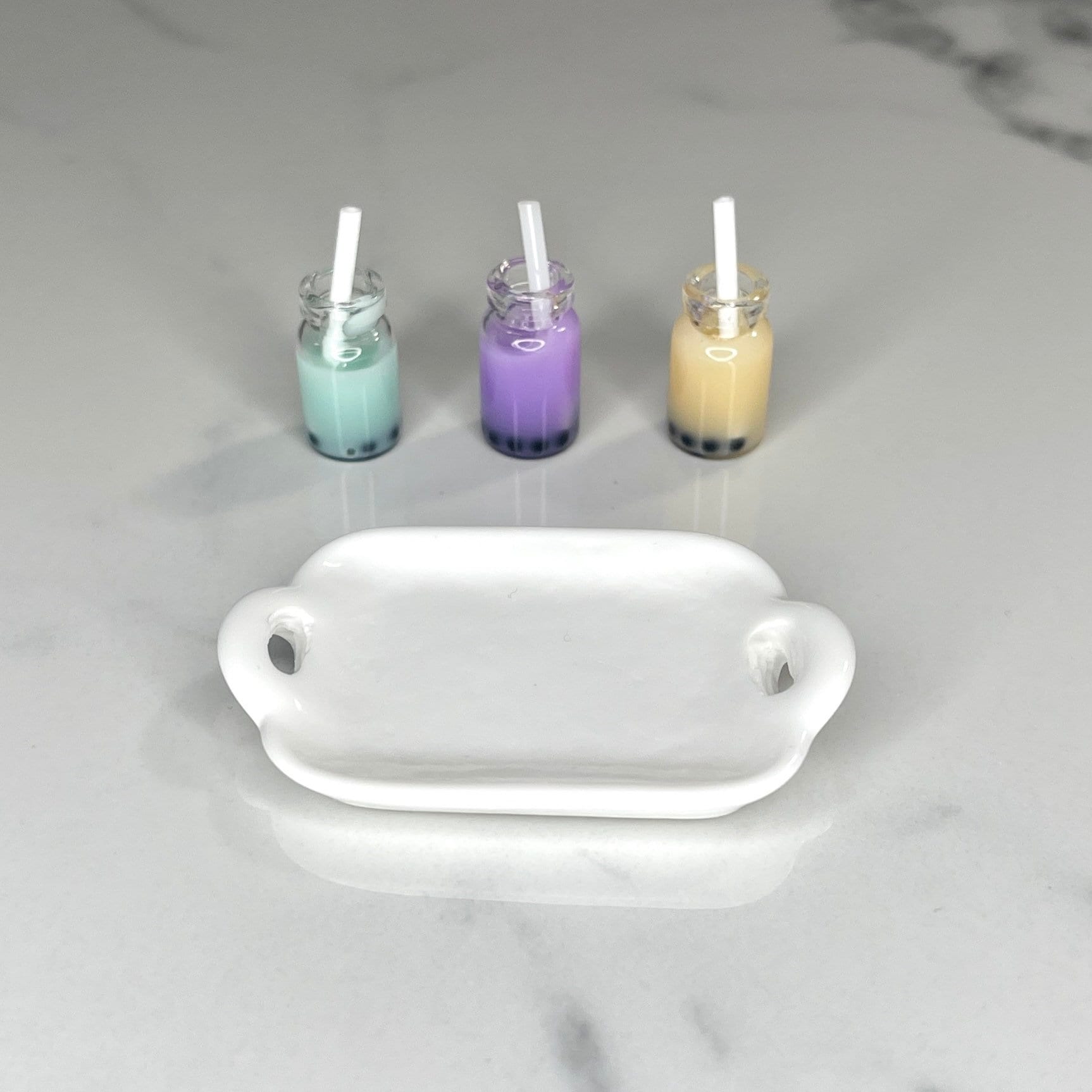 Mini Boba Tea Set With Tray for Dolls, Miniature Food Set - Etsy