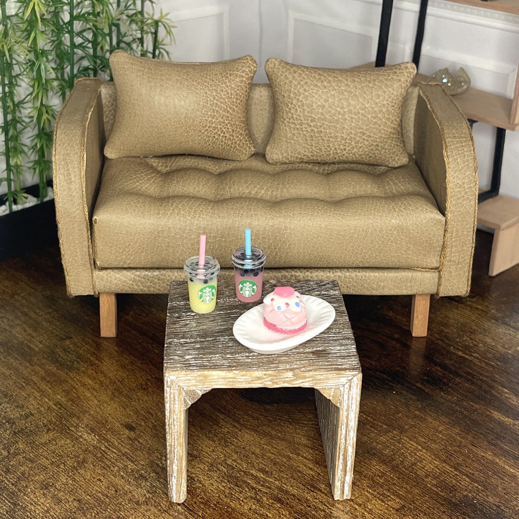 Mini Boba Tea Set With Dessert and Tray for Dolls, Miniature Food Set ...