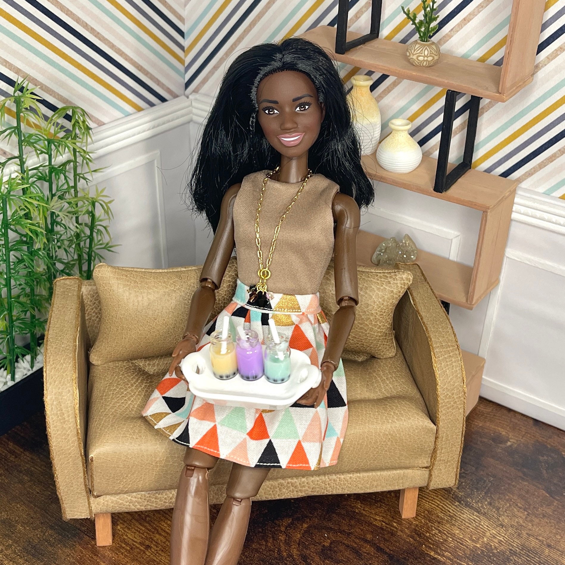 Mini Boba Tea Set With Tray for Dolls, Miniature Food Set - Etsy