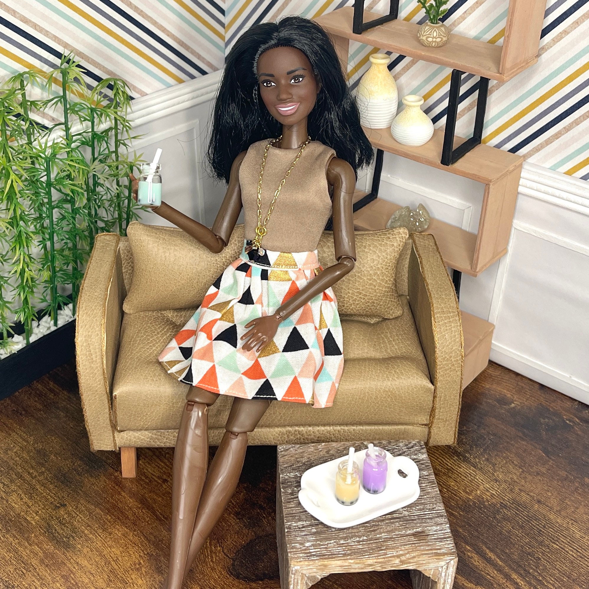 Mini Boba Tea Set With Tray for Dolls, Miniature Food Set - Etsy