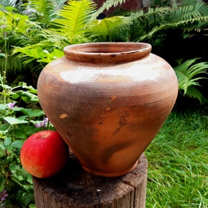 Antique Clay Vessel Old Big Terracotta Crock Jar Pot Wide Primitive Pot ...