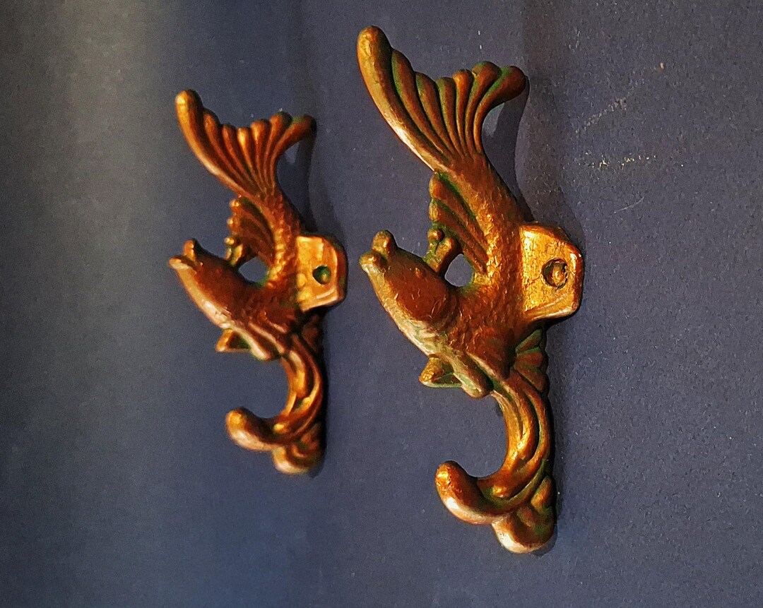 Vintage Set of 2 Fish Hooks Coat Racks Towel Hooks Sea Marine Decor - Etsy