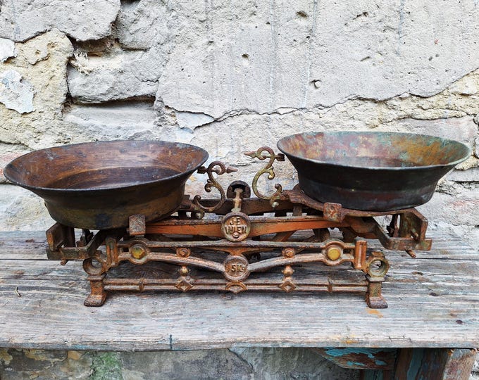 Antique Cast Iron Balance Scales JHE WIEN Pan Balance Market Scales - Etsy