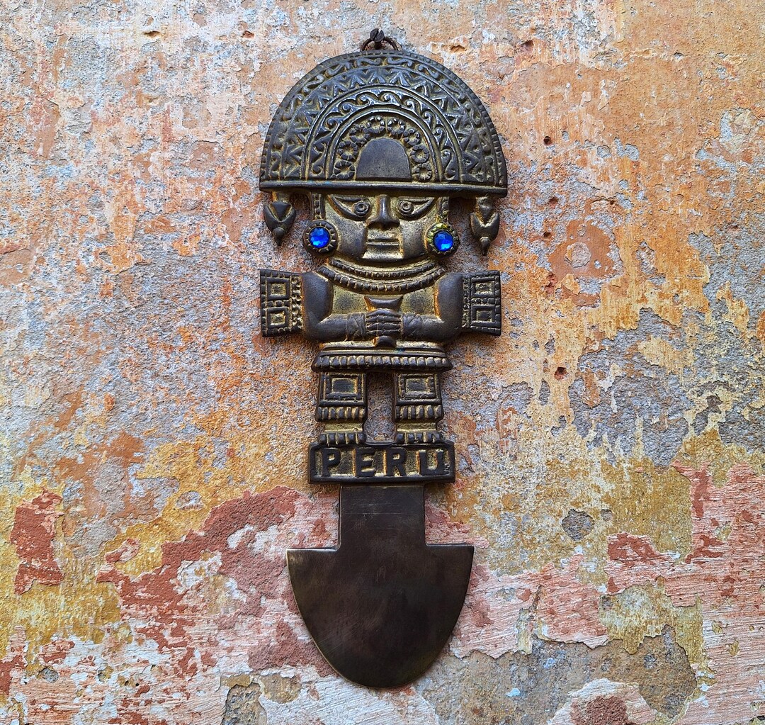 Tumi Solid Brass Wall Hanging Decor Peru Inca Tribal Ceremonial Knife ...