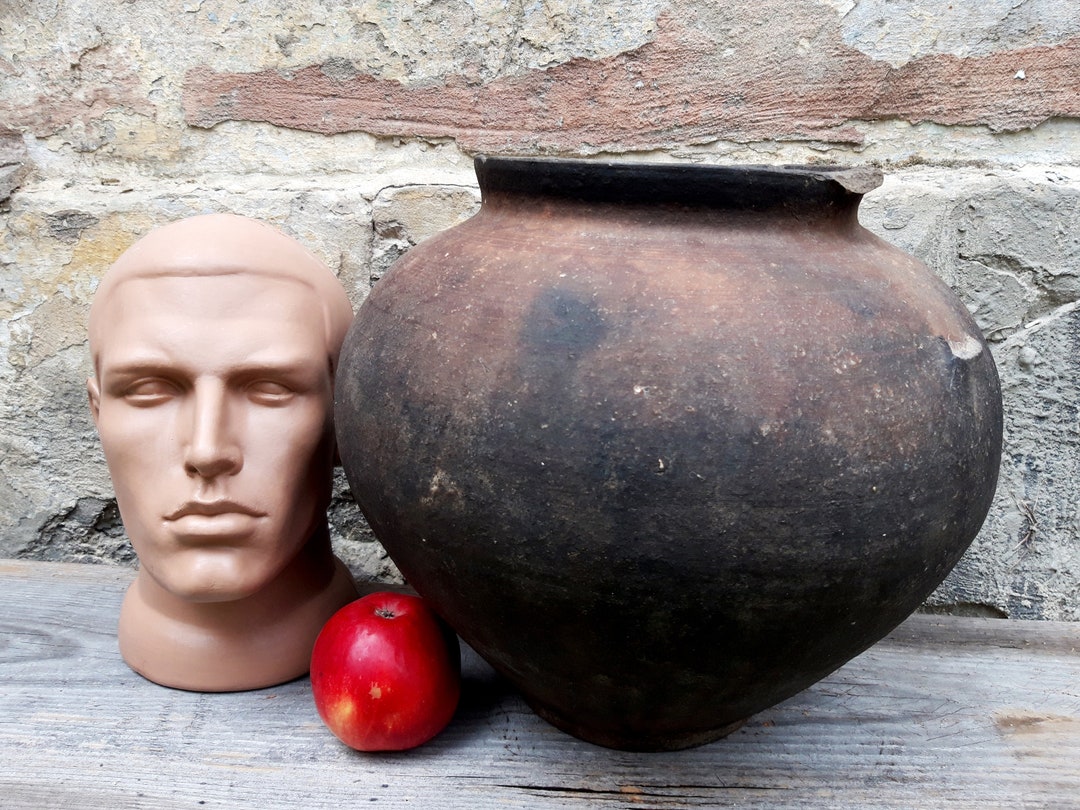 Antique Large Clay Vessel Old Primitive Pot Etsy
